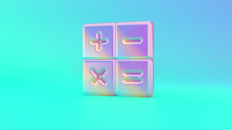 3d Rendering Colorful Vibrant Symbol of Count Operations Calculator on ...