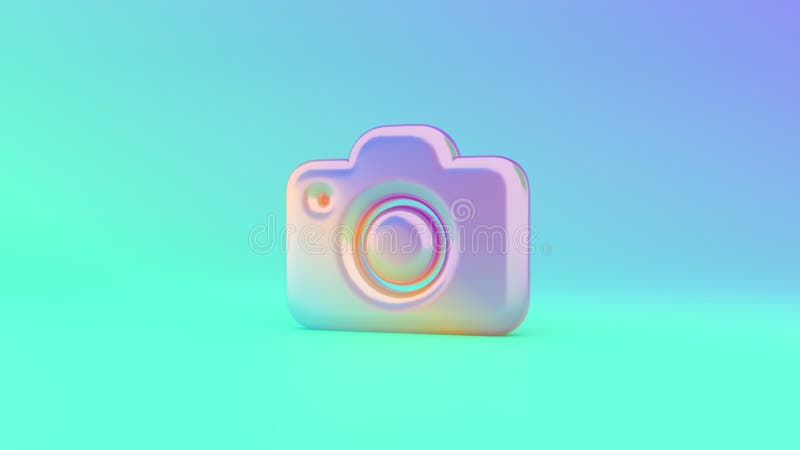 3d Rendering Colorful Vibrant Symbol of Photo Camera on Colored ...