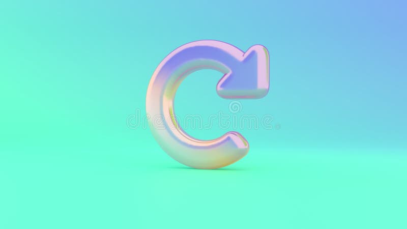 3d Rendering Colorful Vibrant Symbol of Redo on Colored Background ...