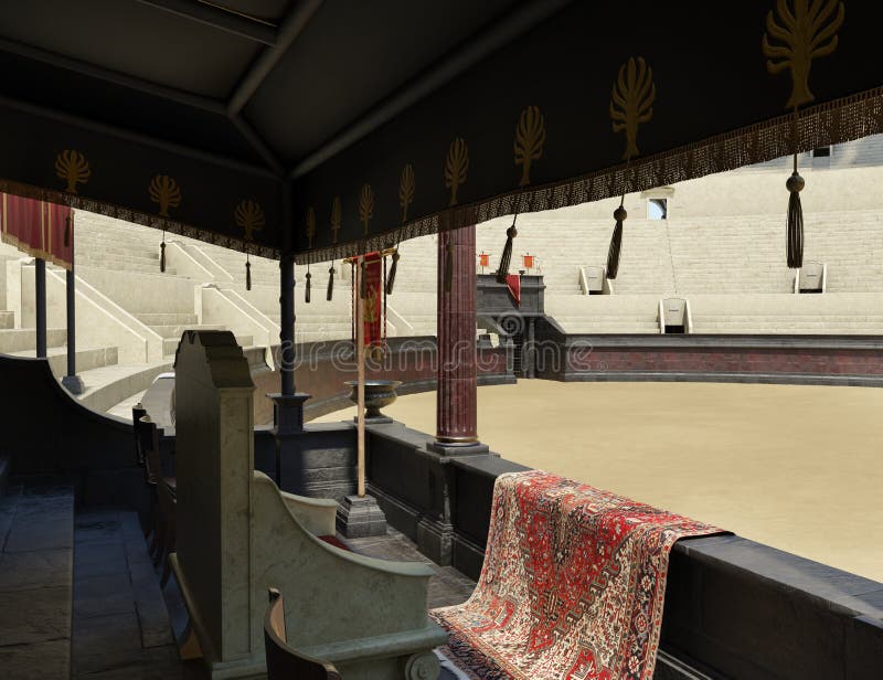 3D Rendering Colosseum Imperial Box Stock Illustration - Illustration ...