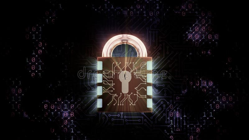 3D Rendering of a Combination Lock. Cybersecurity of Digital Data ...