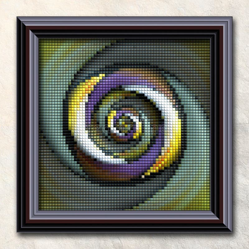3D Rendering Combo Artwork in Elegant Frame Stock Illustration ...