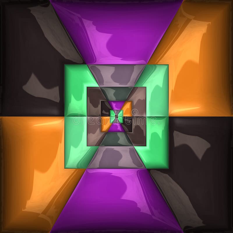 3D Rendering Glossy Pattern Tile Artwork Stock Illustration ...