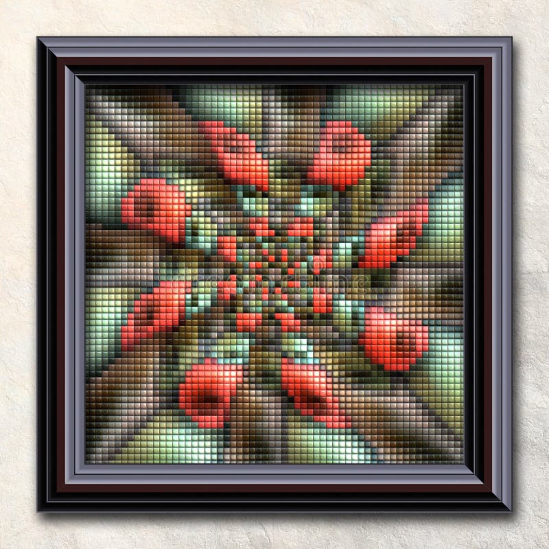 3D Rendering Combo Artwork in Elegant Frame Stock Illustration ...