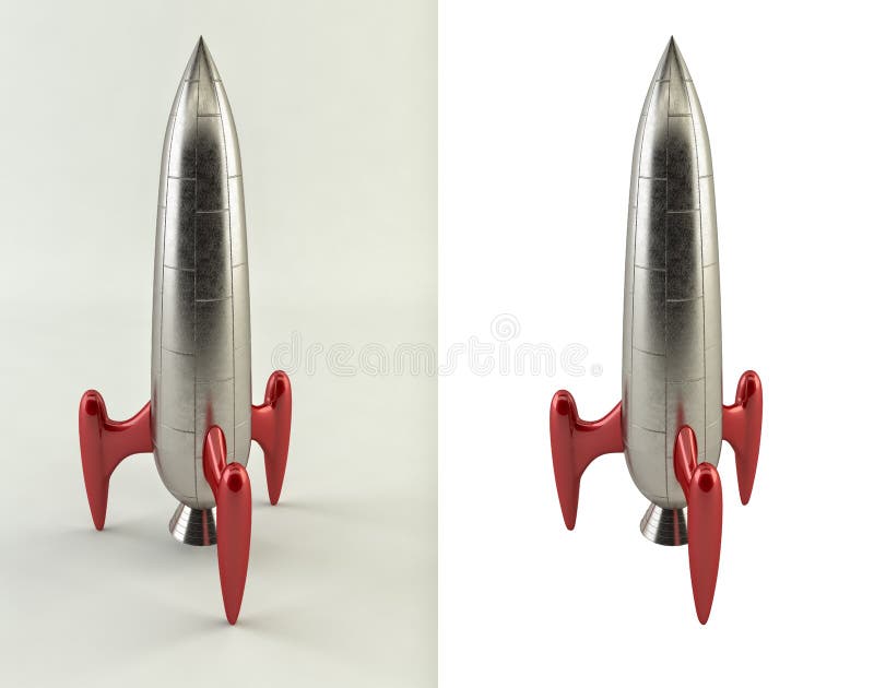 3D Rendering of a Comic Style Rocket Stock Illustration - Illustration ...