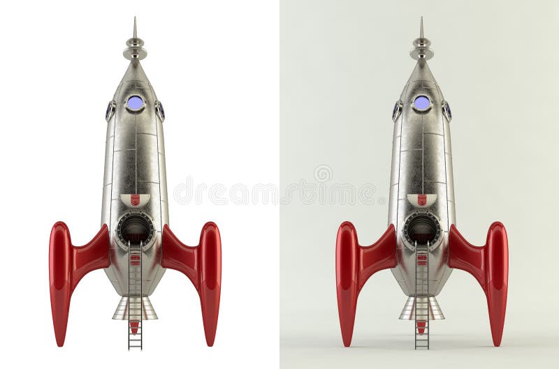 3D Rendering of a Comic Style Rocket Stock Illustration - Illustration ...