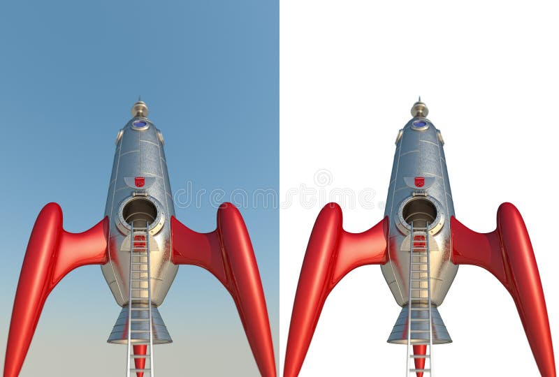 3D Rendering of a Comic Style Rocket Stock Illustration - Illustration ...
