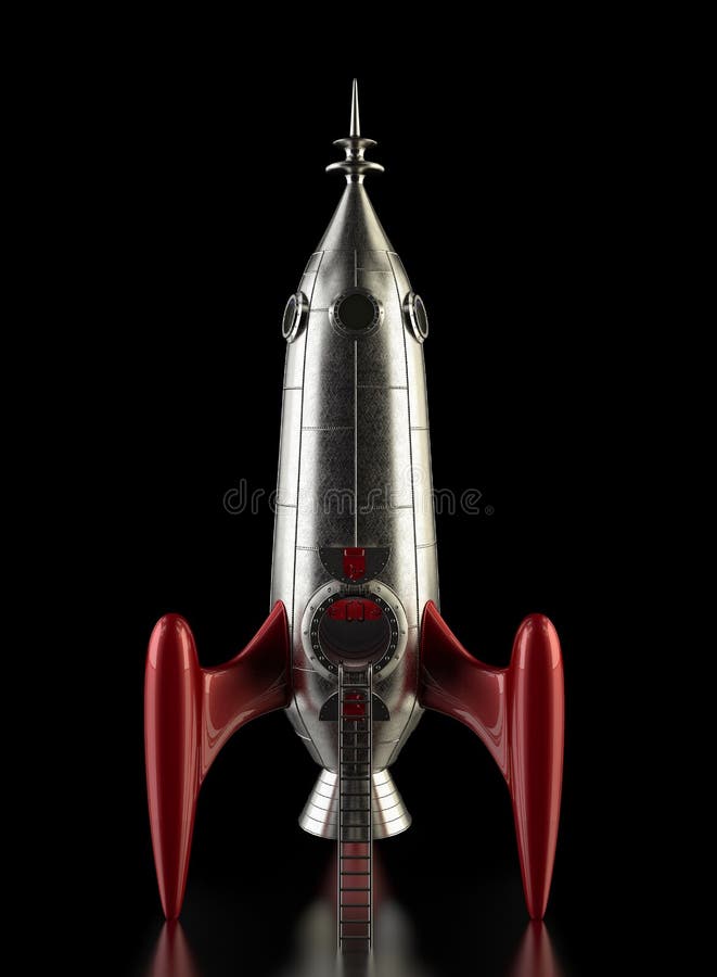 3D Rendering of a Comic Style Rocket Stock Illustration - Illustration ...