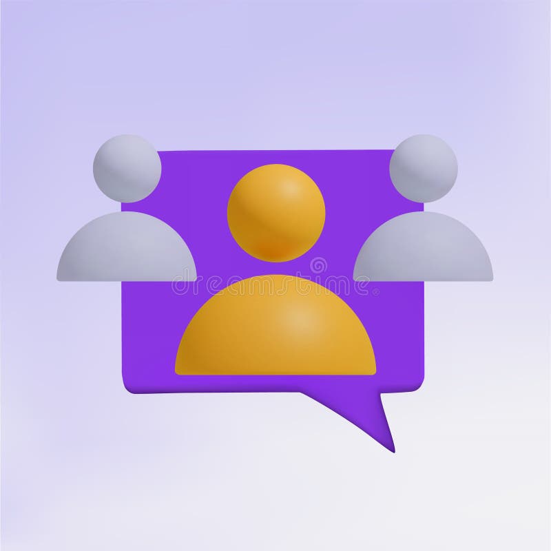 3D Rendering of Communication between Multiple Users. Stock Vector ...