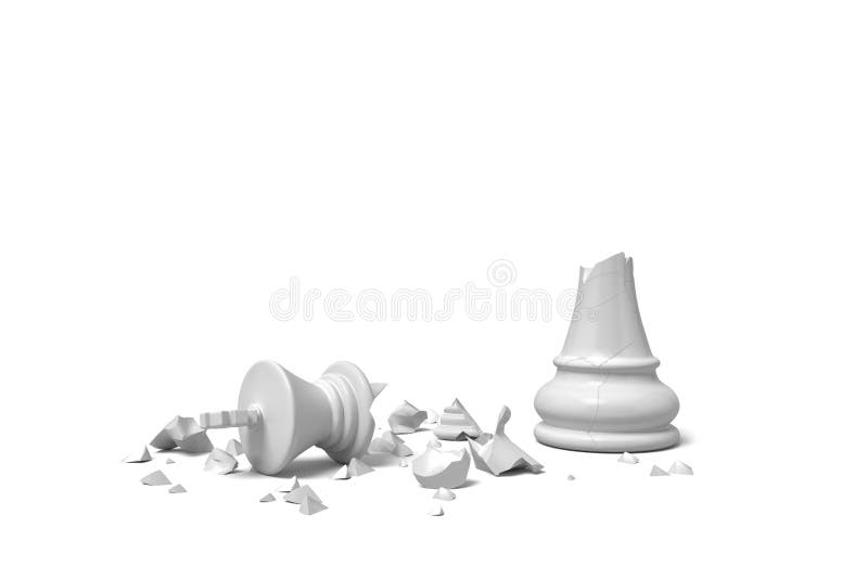3d Rendering of a Completely Broken White Chess King Lies in Rubble on ... 3d Rendering of a Completely Broken White Chess King Lies in Rubble on ...