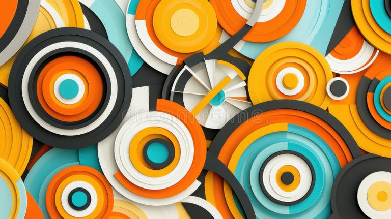 A 3D Rendering of a Complex Geometric Pattern Composed of Overlapping ...