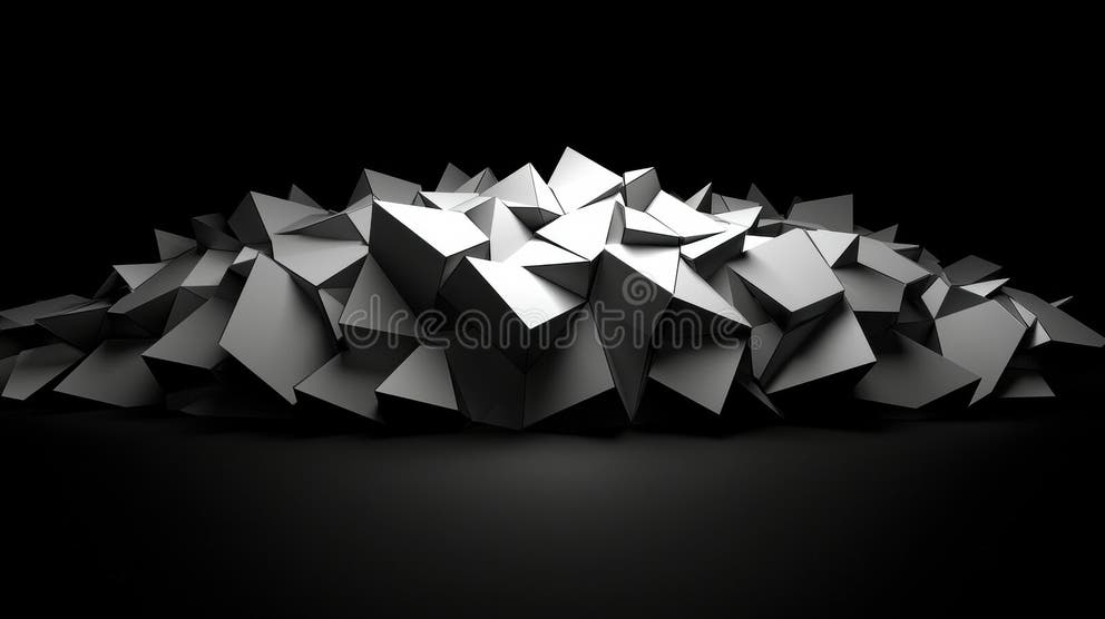 A 3D Rendering of a Complex Geometric Structure Composed of Numerous ...