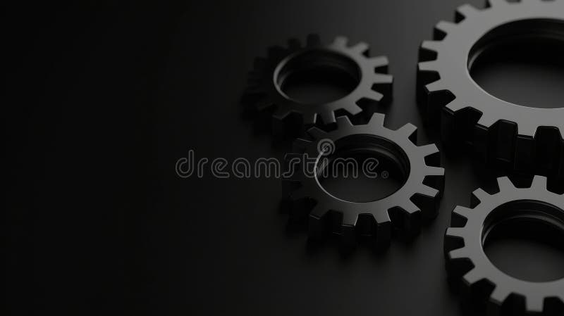 A 3D Rendering of a Complex Mechanical Gear System. Stock Illustration ...