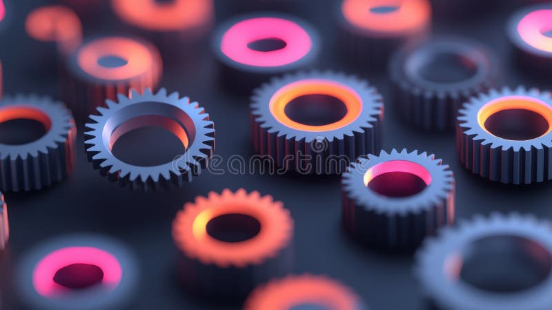 A 3D Rendering of a Complex Mechanical System with Numerous Gears and ...