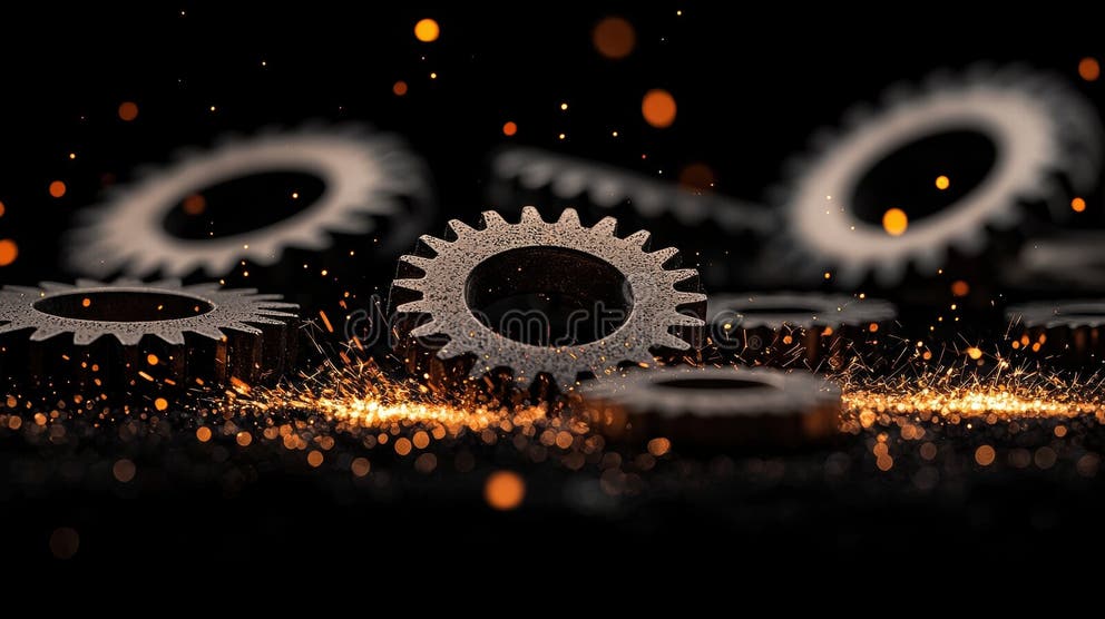 A 3D Rendering of a Complex Mechanical System with Numerous Gears and ...