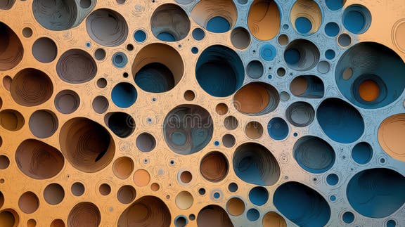 A 3D Rendering of a Complex Network of Interconnected Hollow Shapes ...