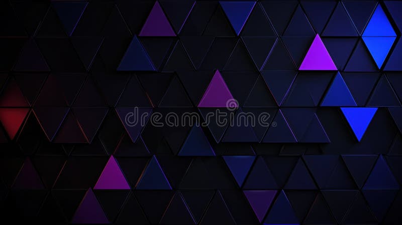 A 3D Rendering of a Complex Pattern of Triangles in Various Shades of ...