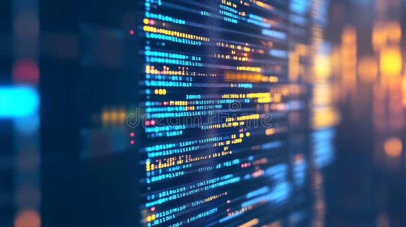 3d Rendering Of Computer Abstract Screen Background Coding Programming Developing Typing Script