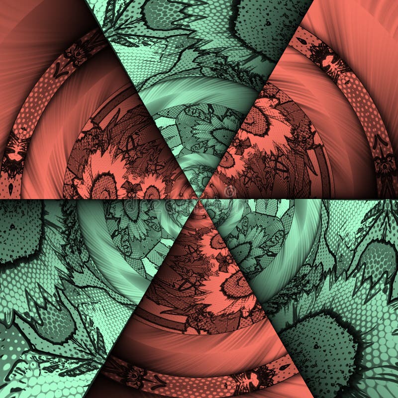 3D Rendering of Computer Generated Halftone Style Fractal Artwork Stock ...