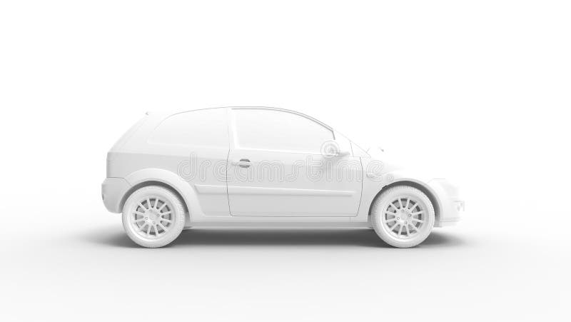 3D Rendering of a Computer Generated Model of a Hatchback Car Isolated ...