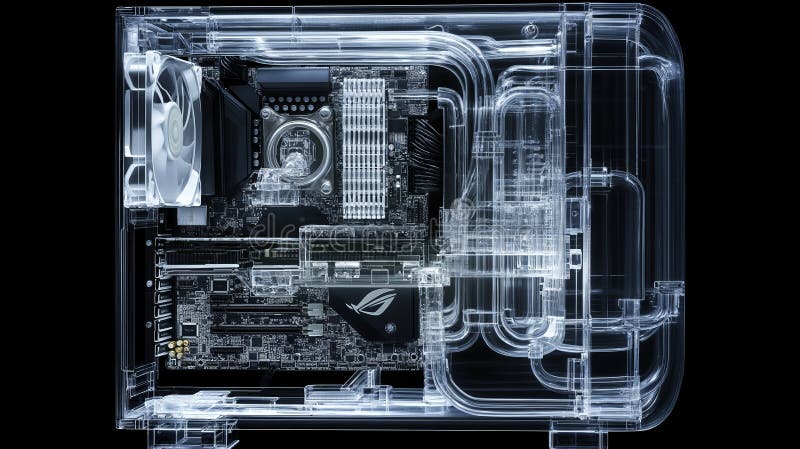 3D Rendering of Computer Hardware Unit Showcasing Components and ...