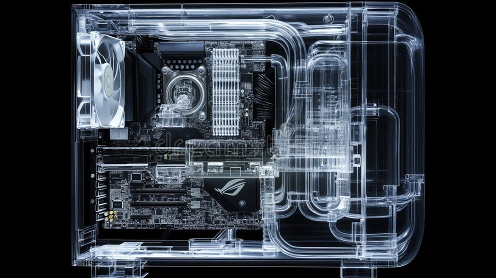 3D Rendering of Computer Hardware Unit Showcasing Components and ...