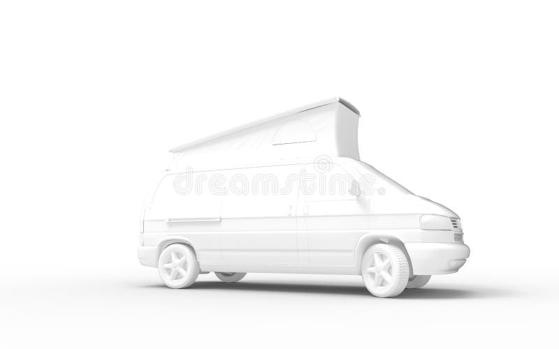 3d Rendering of a Computer Model Camper Van with Folding Roof Isolated ...