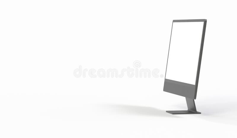 3D Rendering of a Computer Monitor Isolated in White Stock Illustration ...