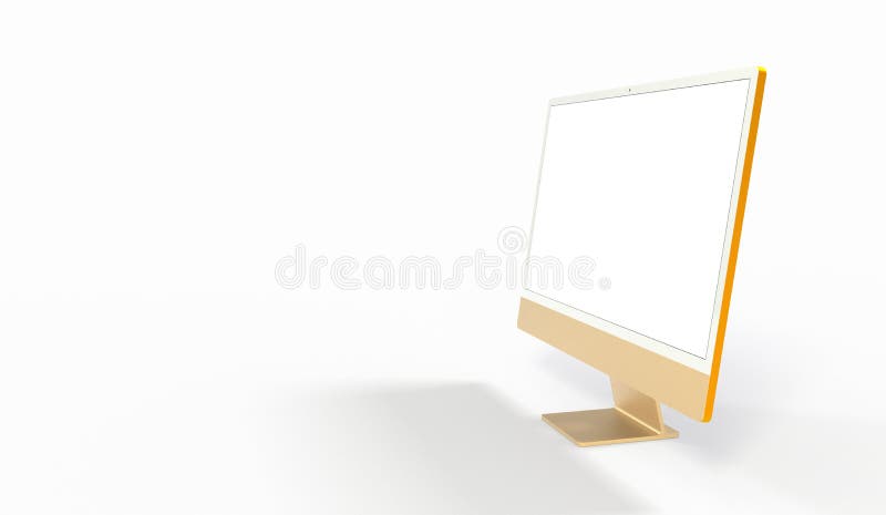 3D Rendering of a Computer Monitor Isolated in White Stock Illustration ...
