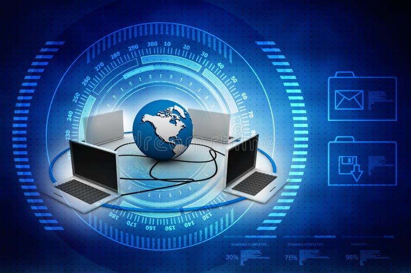 3d Rendering Computer Network Jpeg Stock Illustration - Illustration of ...