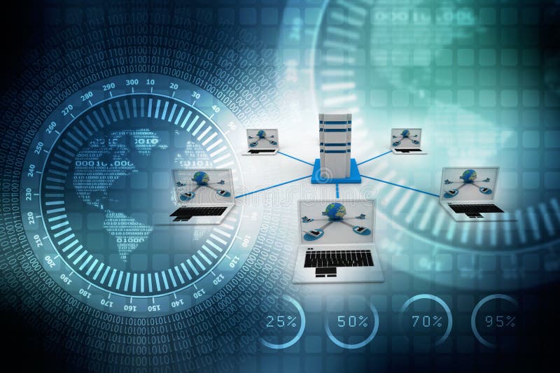 3d Rendering Computer Network Jpeg Stock Illustration - Illustration of ...