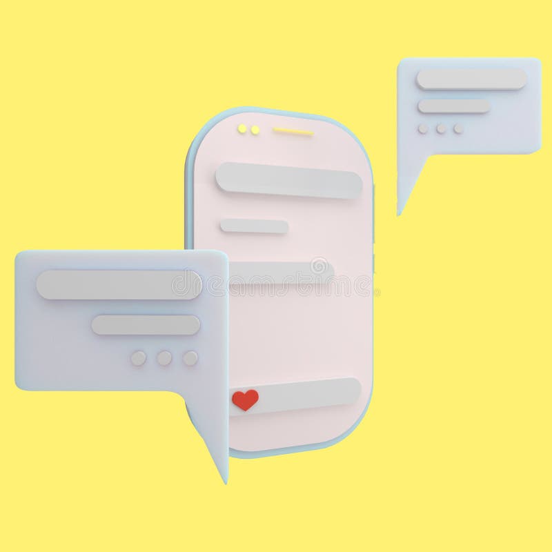 3d Rendering Concept Mobile Chat Application on Smartphone with Blank ...