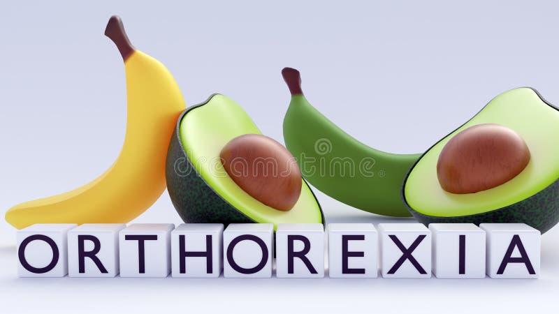 A 3d Rendering of the Concept of Orthorexia Nervosa Stock Illustration ...