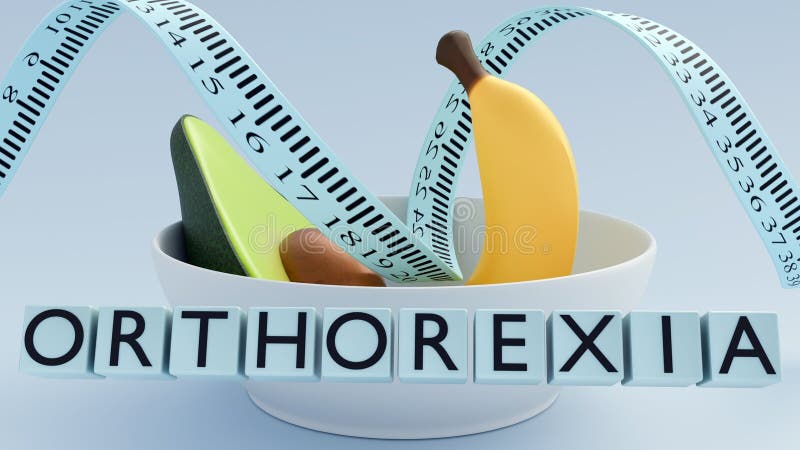 A 3d Rendering of the Concept of Orthorexia Nervosa Stock Illustration ...