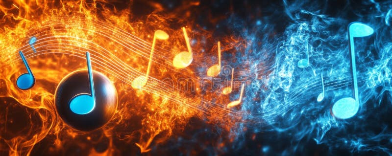 3D Rendering of a Conceptual Sphere Made from Musical Notes Stock ...