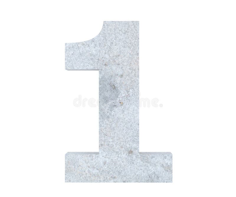 3D Rendering Concrete Number 1 One. 3D Render Illustration Stock ...