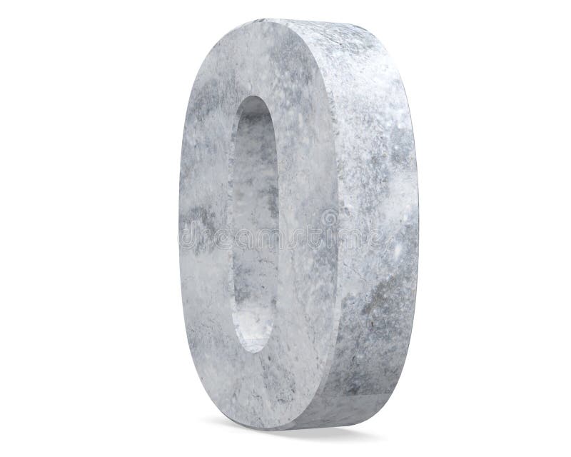 3D Rendering Concrete Number 0 Zero. 3D Render Illustration Stock ...