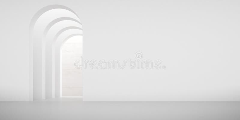3d Rendering of Concrete Room with Arch Design Stock Illustration ...