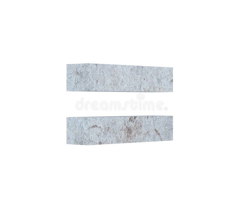 3D Rendering Concrete Symbol - Equal. 3D Render Illustration. Stock ...