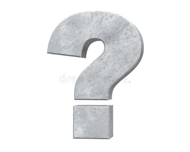 3D Rendering Concrete Symbol - Question Mark. 3D Render Illustration ...