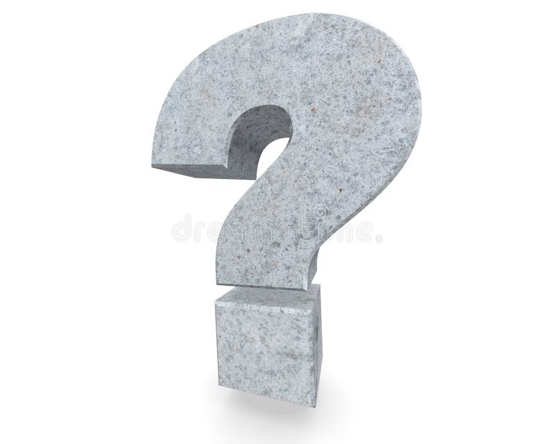 3D Rendering Concrete Symbol - Question Mark. 3D Render Illustration ...