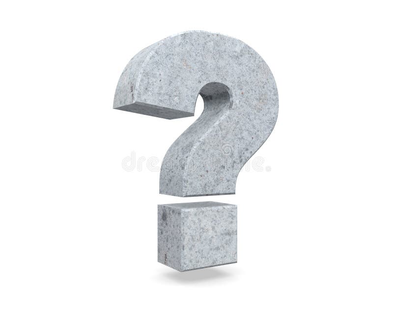 3D Rendering Concrete Symbol - Question Mark. 3D Render Illustration ...