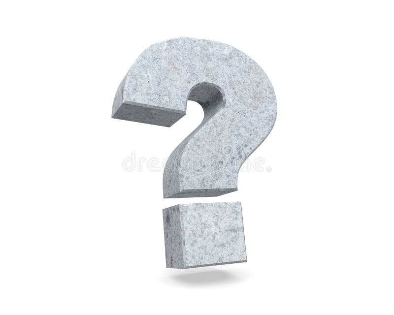 3D Rendering Concrete Symbol - Question Mark. 3D Render Illustration ...