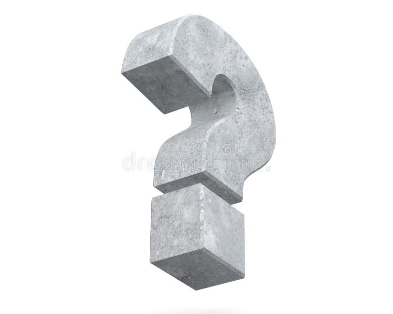 3D Rendering Concrete Symbol - Question Mark. 3D Render Illustration ...