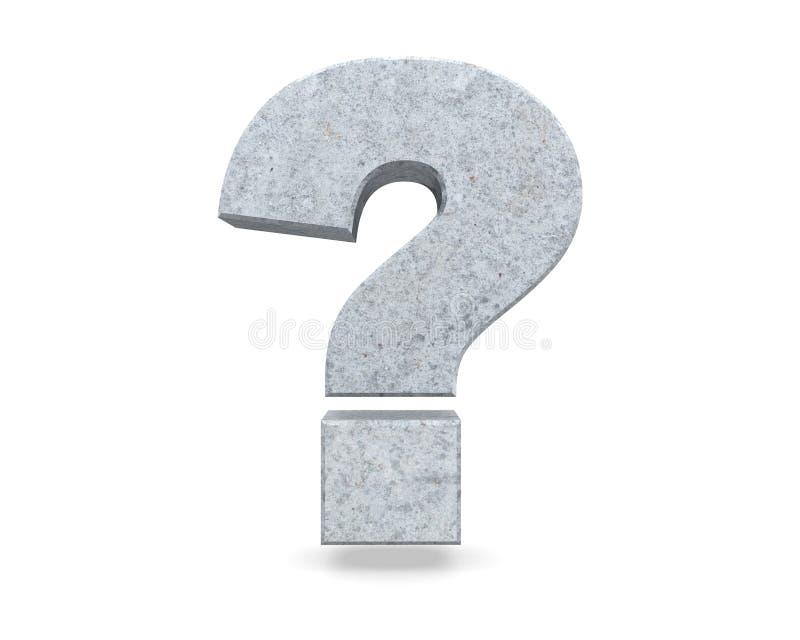 3D Rendering Concrete Symbol - Question Mark. 3D Render Illustration ... 3D Rendering Concrete Symbol - Question Mark. 3D Render Illustration ...