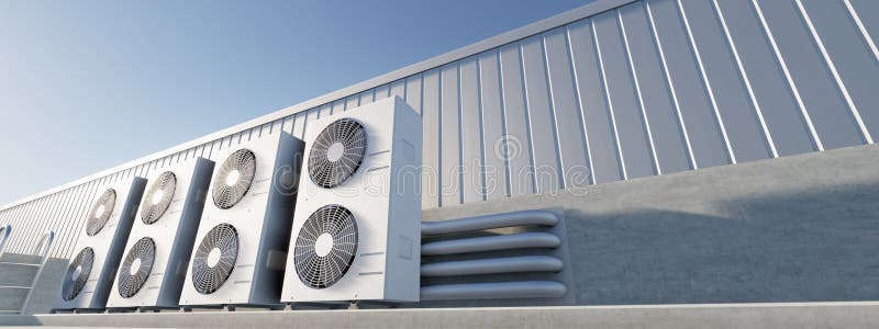 3d Rendering of Condenser Unit. Stock Illustration - Illustration of ...