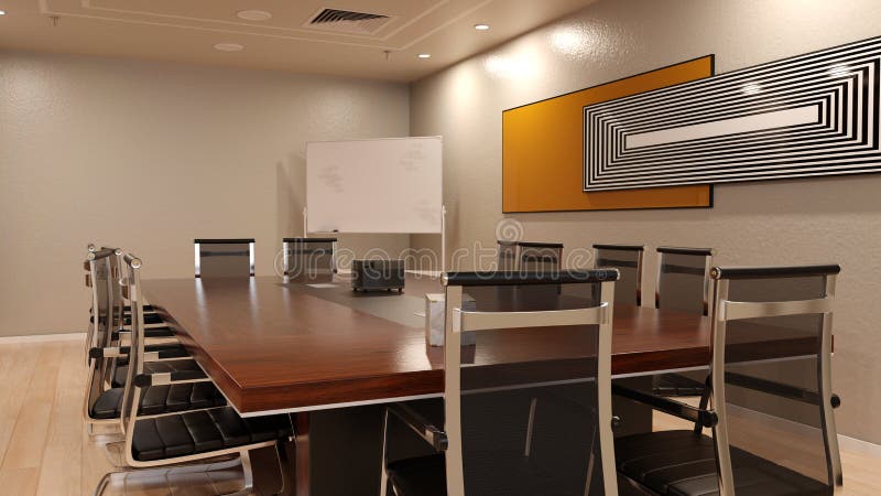 3D Rendering Conference Room Stock Illustration - Illustration of ...