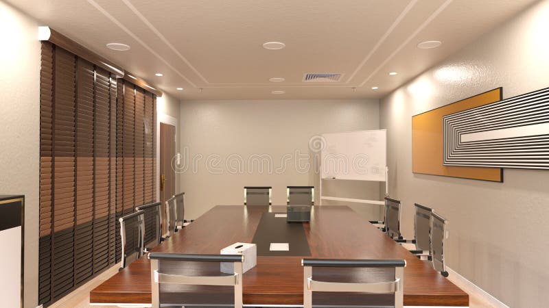 3D Rendering Conference Room Stock Illustration - Illustration of ...