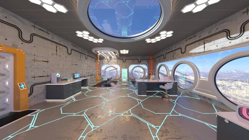 3D Rendering of the Conference Room in the Spaceship Stock Footage ...