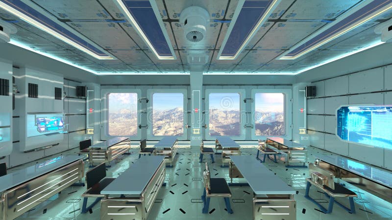 3D Rendering of the Conference Room in the Spaceship Stock Image ...